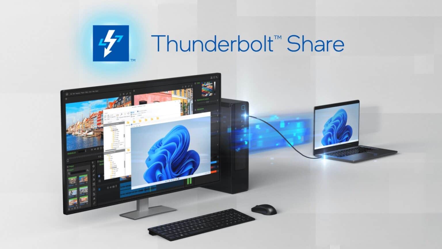 Intel、「Thunderbolt Share」によってThunderboltを使って2台のPCを接続しモニターやデータ共有を可能にする ...