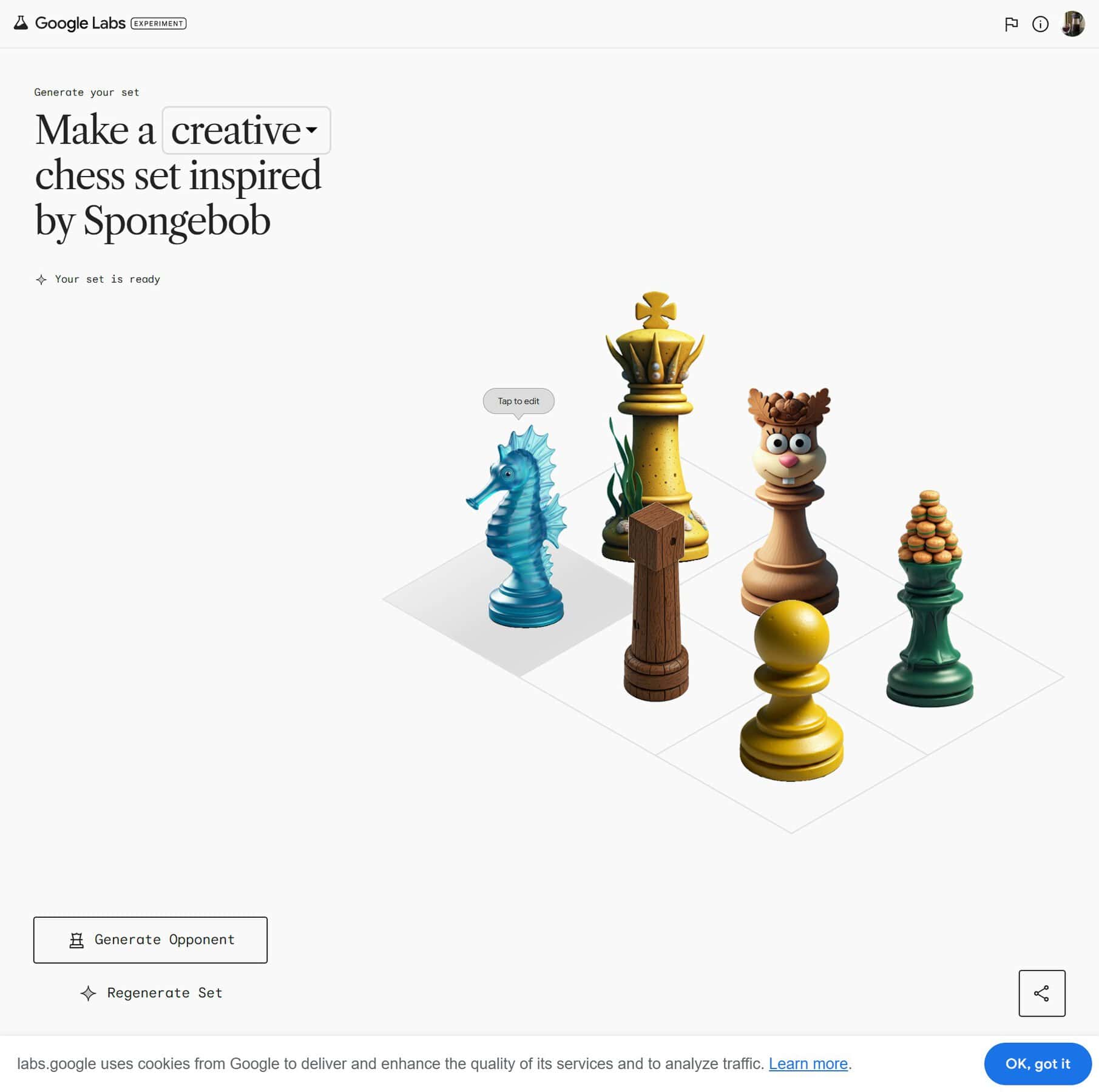 Googleが画像生成AI「Imagen 3」で駒をカスタマイズ可能にした「GenChess」を公開、一部アニメのキャラなども生成可能に ...