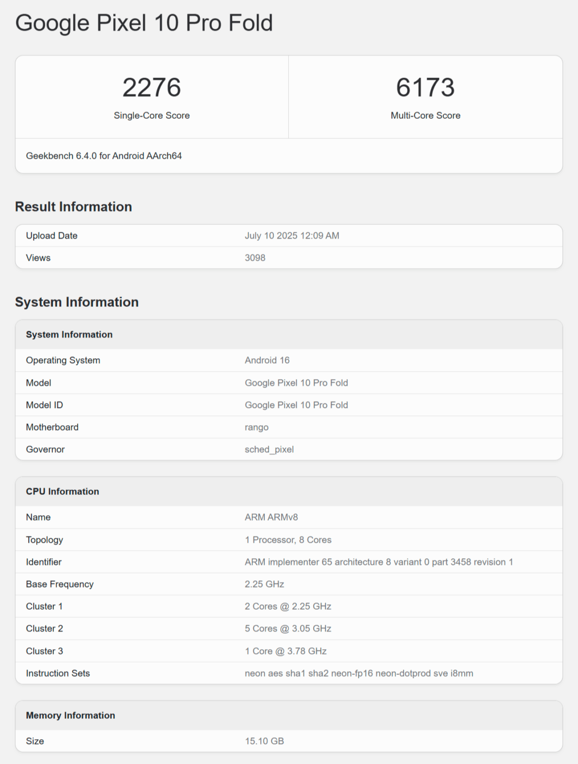 Pixel 10シリーズ向け「Tensor G5」のベンチマーク結果がリーク、性能37%向上でTSMC移行の成果を示すもSnapdragonには及ばず | XenoSpectrum