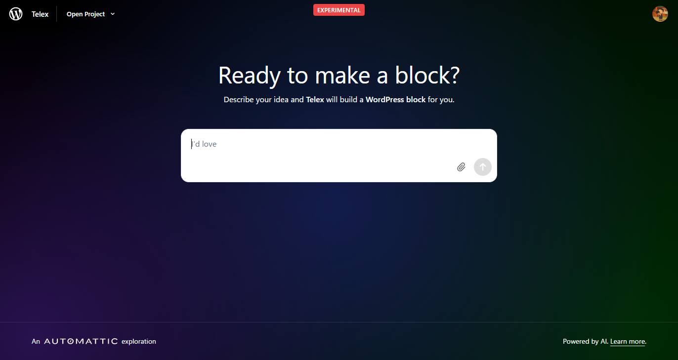 WordPress、AIでサイトを"喋って"作る時代へ。新ツール「Telex」を発表 | XenoSpectrum