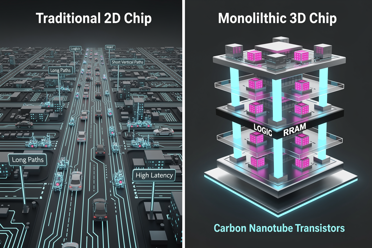 スタンフォード、MITら、商業ファウンドリ初のモノリシック3Dチップ製造に成功：「ムーアの法則」の限界を突破しAIハードウェアの革命的未来に向けた歴史的マイルストーン | XenoSpectrum